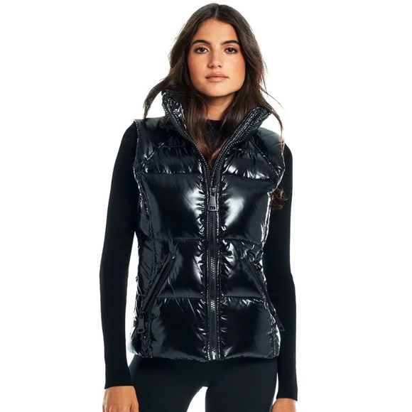 SAM. | Jackets & Coats | Sam Freedom Glossy Down Puffer Vest Jet Black ...